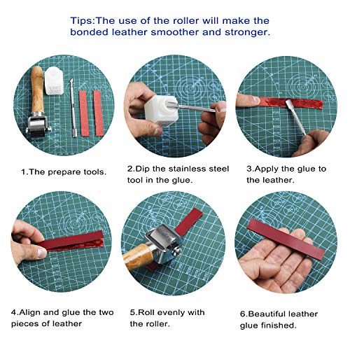 Dorhui 372 Pieces Leather Crafting Tools,Leather Tools Leather Working Tools and Supplies, Leather Craft Stamping Tool, Prong Punch, Hole Hollow Punch, Matting Cut for DIY Leather Artworks