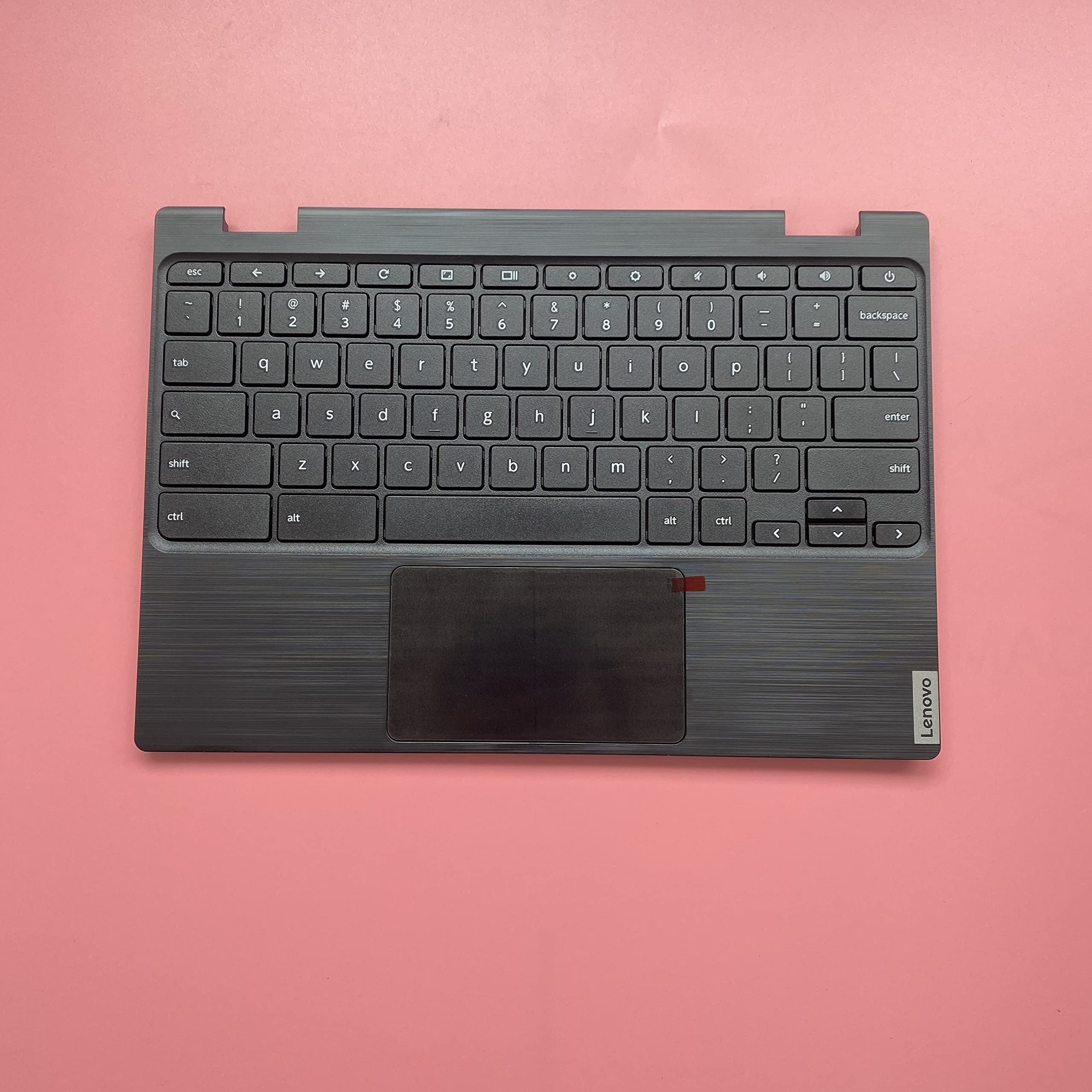 F-HONG ELECTRONIC CO LIMITED New Genuine Replacement for Lenovo Chromebook 100E 2nd Gen MTK Laptop Upper Case Palmrest Keyboard Touchpad Assembly Part 5CB0U26489 5CB0X55485, Black, 11.6 inch