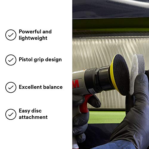 3M Random Orbital Sander - Compact Auto Body Sander - Pistol Grip - 3β x 1/8β Diam. Orbit - Pneumatic - Hook and Loop Pad