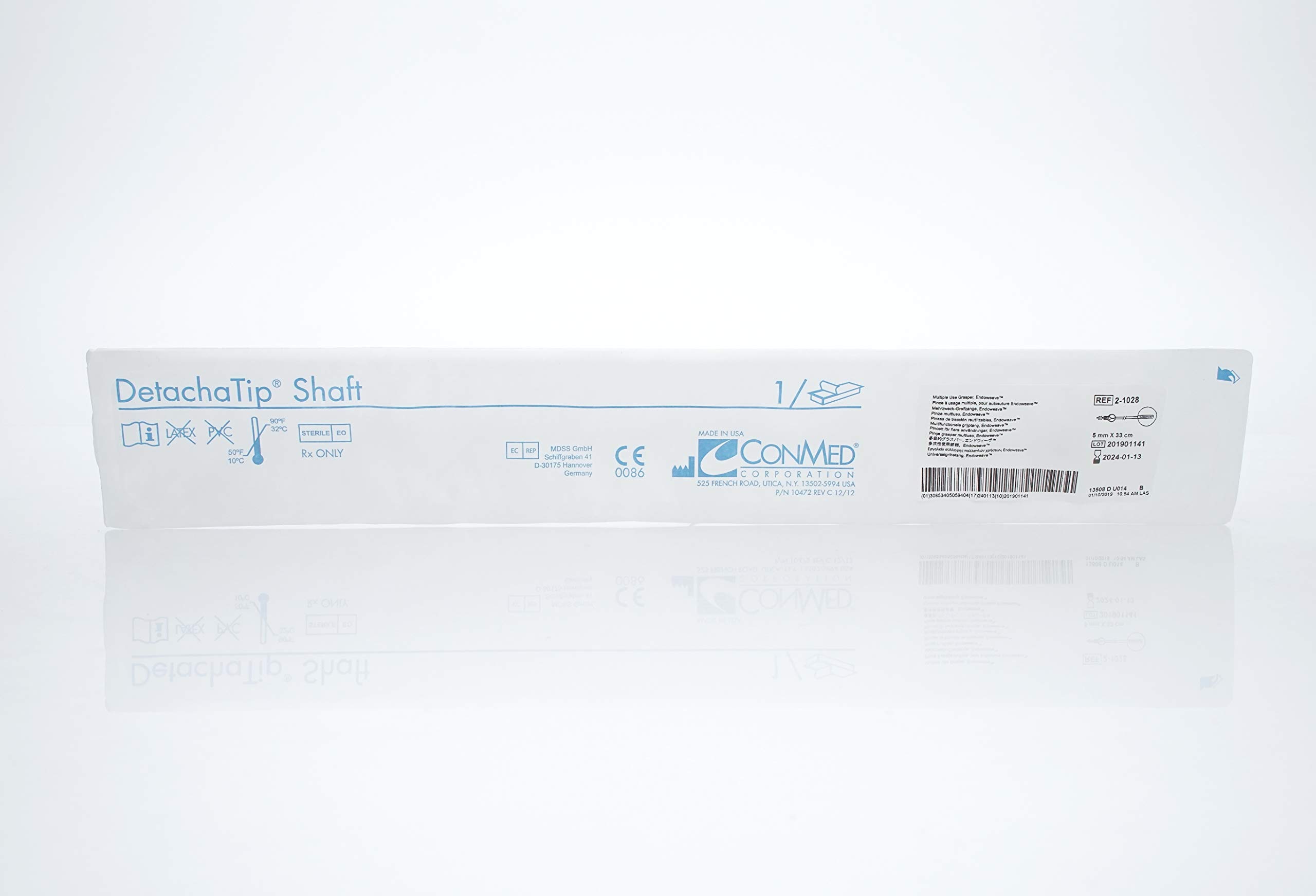 Conmed Corp DetachaTip Shaft Multiple Use Graspers, Endoweave, 5MM x 33MM, 2-1028 (Case of 1)