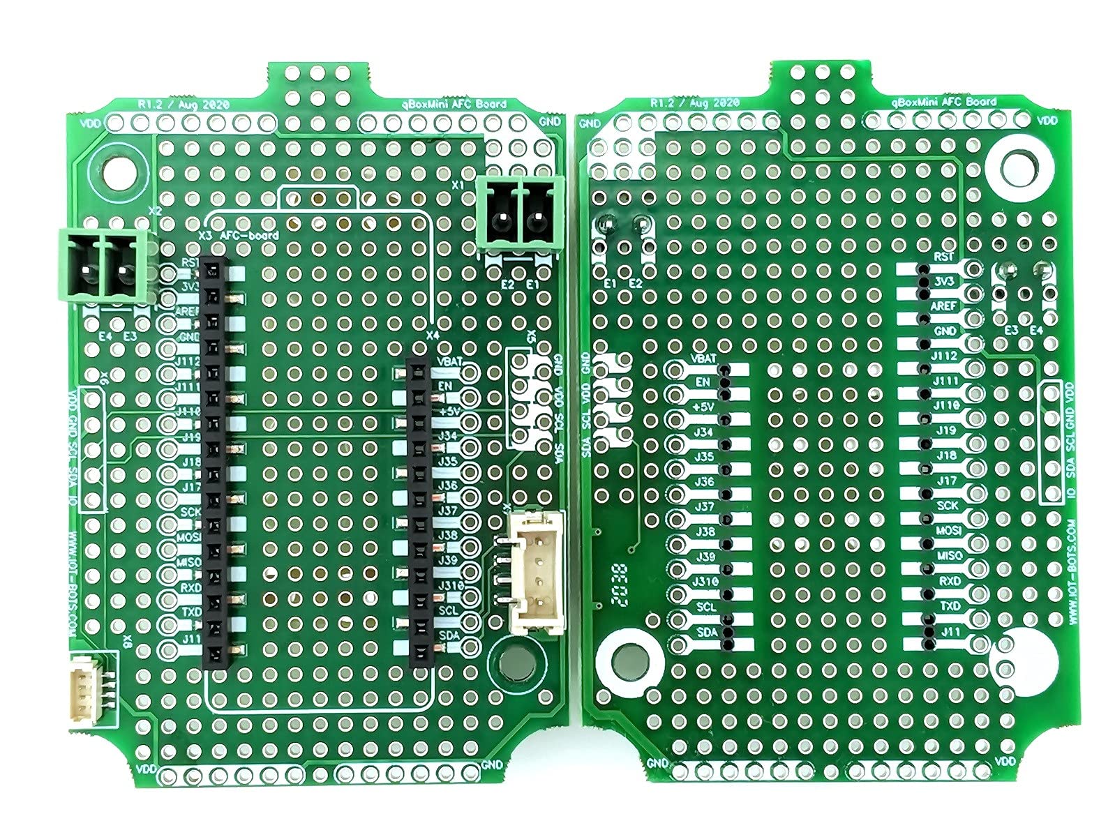 qBoxMini AFC DIY IOT Enclosure Kit (Two SMAs), IOT Enclosure for Feather ESP32 Cellular LoRa WiFi Arduino Board, Waterproof IP65 Enclosure with Glands, prototyping PCB connectors Set and Two SMAs