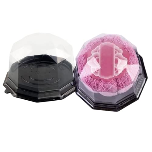 50 Pack Diam 3 inch X Height 2-1/4 inch of Clear plastic mini cake box muffins box cookies cookies muffins dome box wedding birthday gift box -With 50 plastic box stickers
