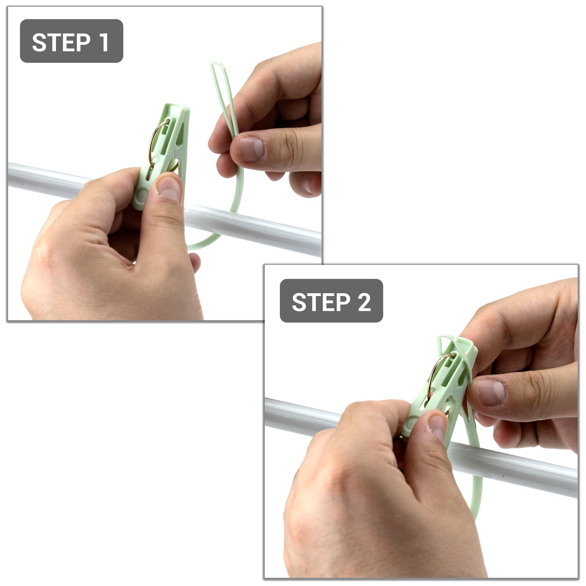24 Pack Clothes Pins Clothes Peg Clip Pins with Plastic Rope for Clothesline Multicolor Drying Clothing Clips Hooks Windproof Clothes Hanger for Hanging Socks Hats Pants Bras Underwears Towel Photo