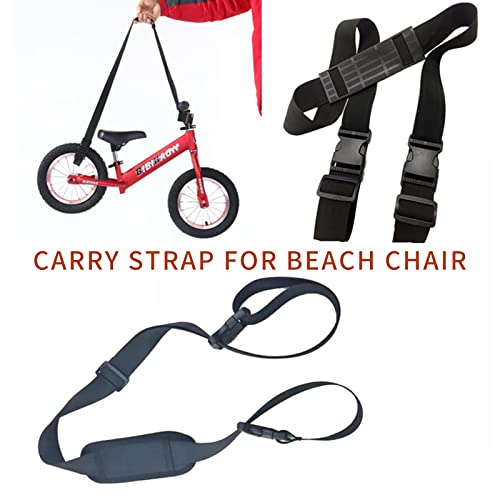 2 Packs Carry Strap for Beach Chair, Adjustable Beach Chair Carry Strap, Folding Chair Carry Strap with Non Slip Shoulder for Scooter, Foldable Bikes, Yoga Mat and Beach Chair