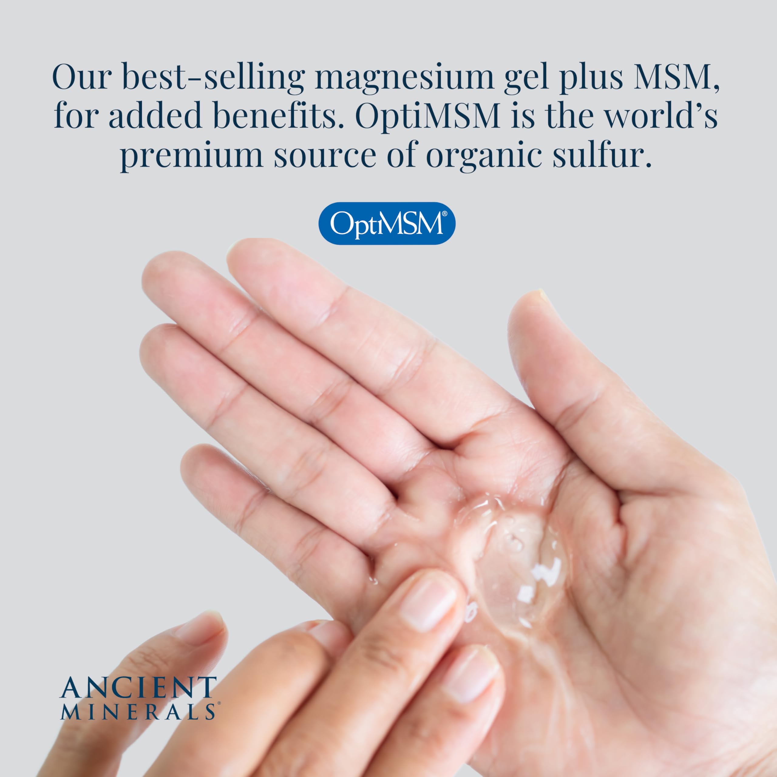 Ancient Minerals Magnesium Gel Ultra with OptiMSM and Aloe Vera - Topical Magnesium Gel Formula with MSM Best Used for Massage and Topical Application (8oz)