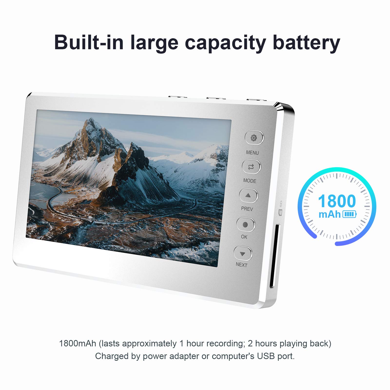 DIGITNOW HD Video Capture Box 1080P 60FPS USB 2.0 Video to Digital Converter with 5" OLED Screen, AV&HDMI Video Recorder Capture from VCR, DVD, VHS Tapes, Hi8, Camcorders, Gaming Systems -Silver