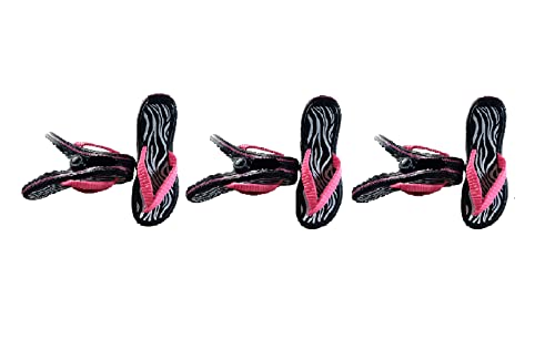 3 Pairs (6 Ct) Black Flops Style Beach Towel Clips Jumbo Size for Beach Chair, Cruise Beach Patio, Pool Accessories for Chairs, Household Clip, Baby Stroller. by C&H Solutions