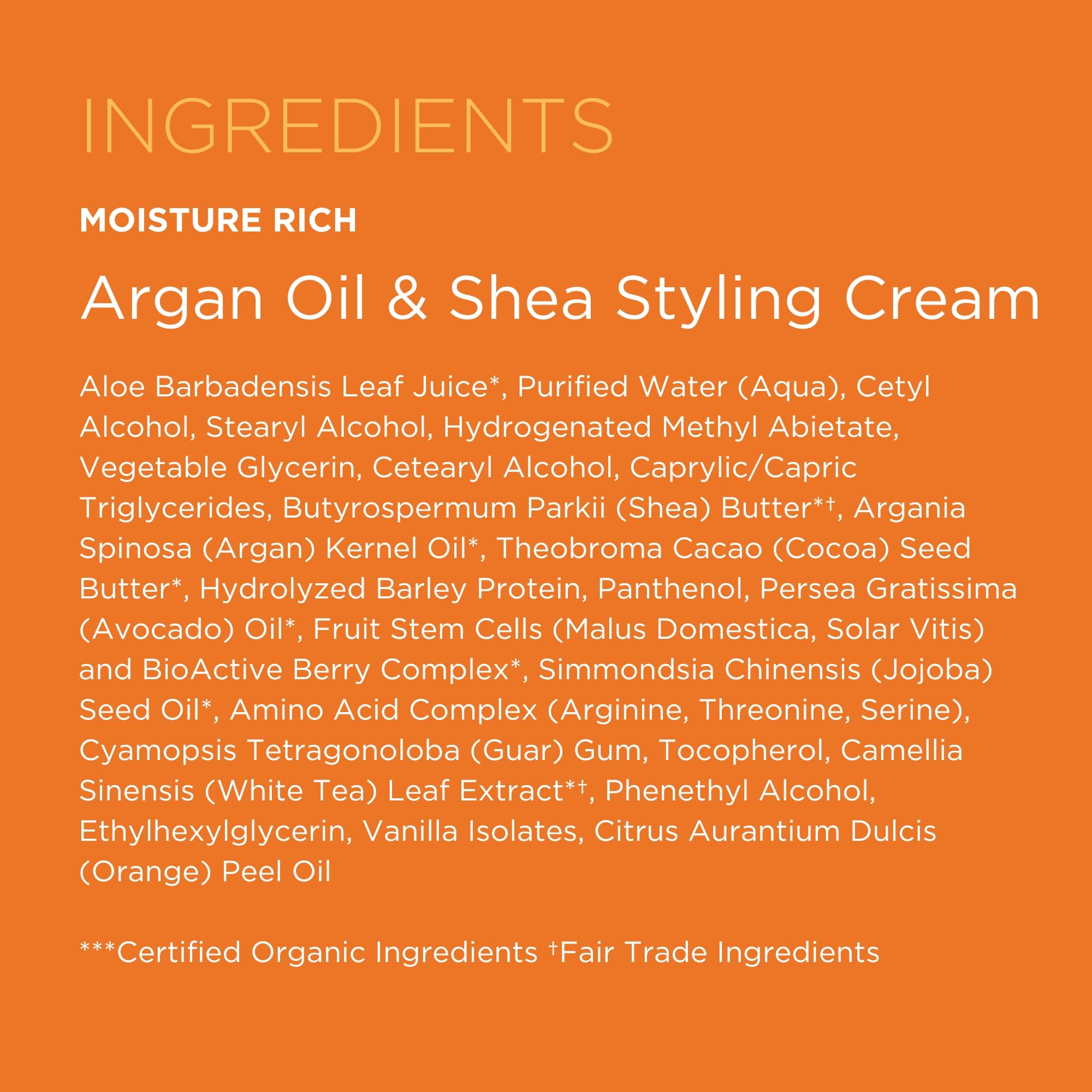 Andalou Naturals Styling Cream Ounces, Argan Oil & Shea, 6.8 Fl Oz