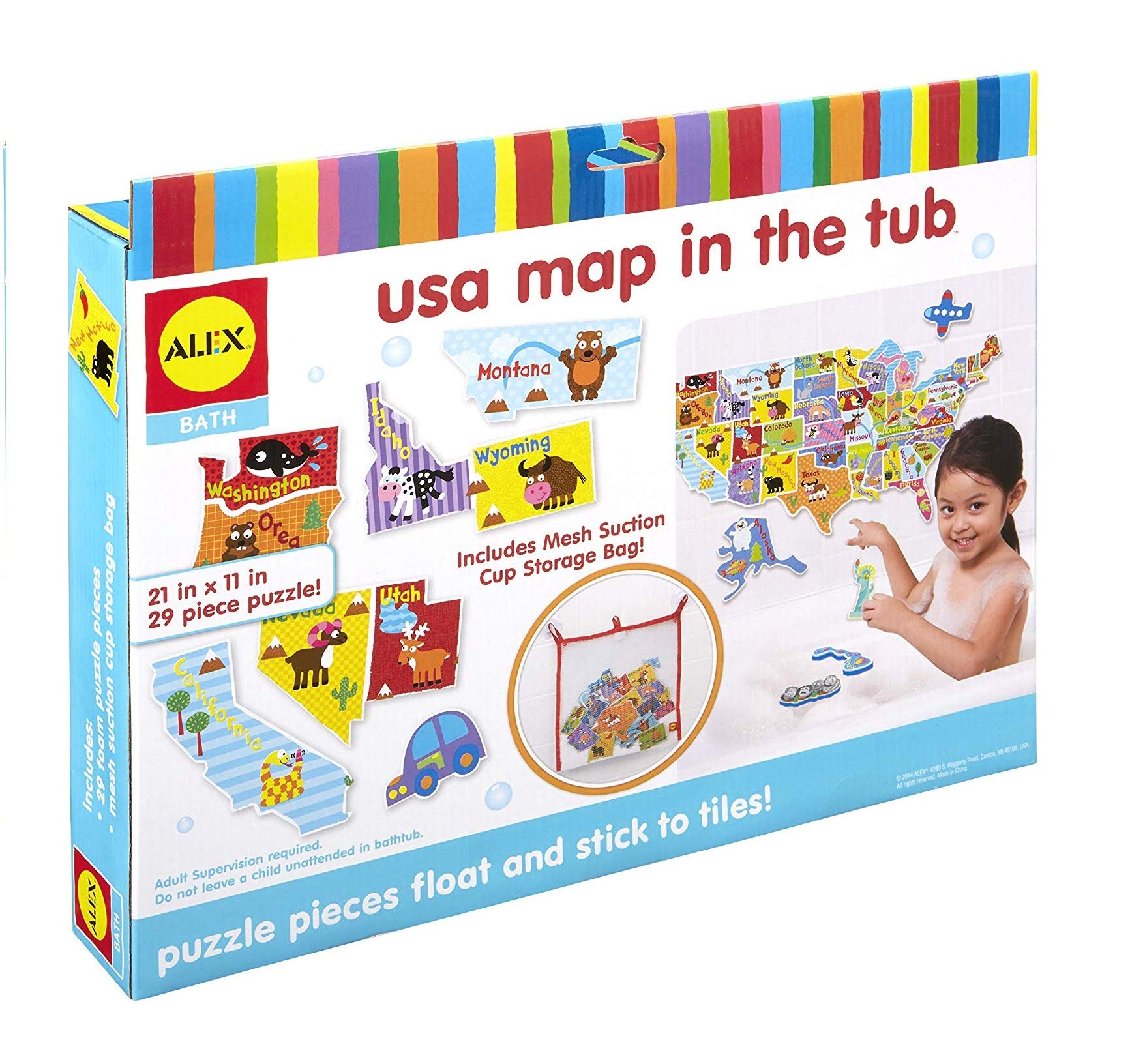 Alex Bath USA Map in The Tub Kids Bath Activity