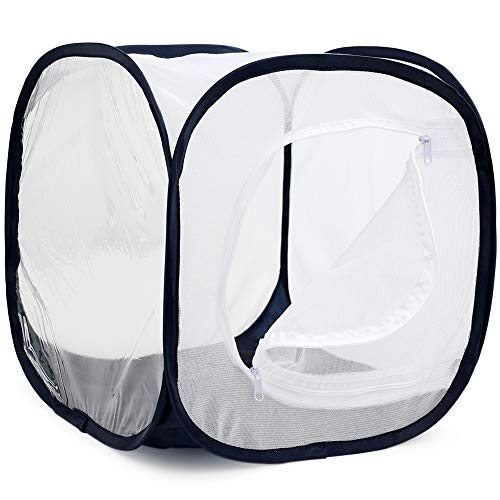 12" Butterfly Habitat Insect Cage Monarch Butterfly Enclosure for Caterpillars Pop-up 12 inches Tall Polyester Bottom for Easier Clean