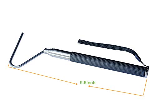 JOCYI 40inch Collapsible Snake Hook Sturdy Non-rotatable Stainless Steel Hook, Tool Hook,Designed with Groove, Can't Rotate, is Easier tooperate and Safer