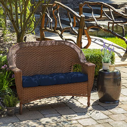 Arden Selections Outdoor Wicker Settee Cushion 41.5 x 18, Sapphire Blue Leala