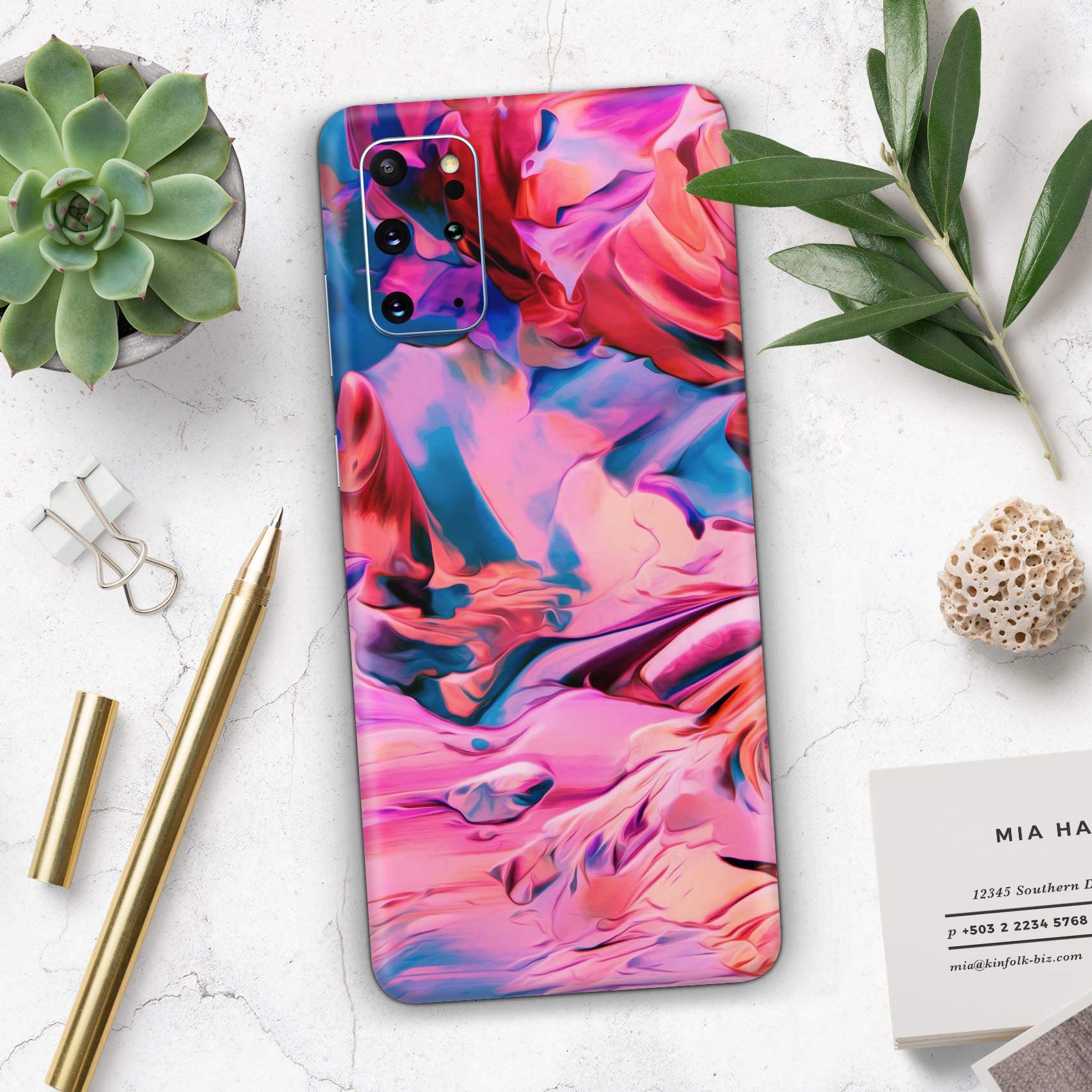 DesignSkinz Blurred Abstract Flow V16 Protective Vinyl Decal Wrap Skin Cover Compatible with The Samsung Galaxy S20 (Screen Trim & Back Glass Skin)