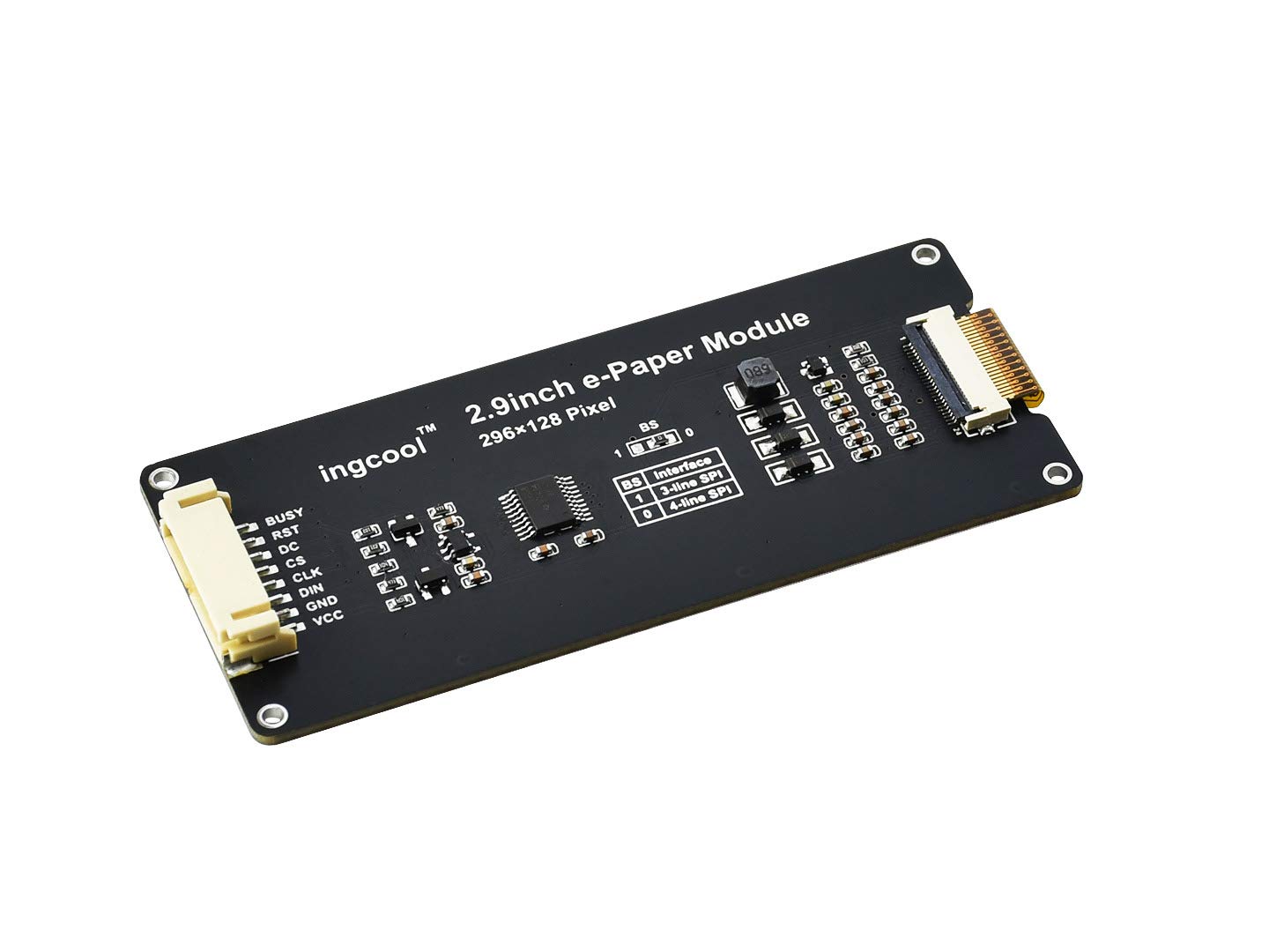 Ingcool 2.9inch e-Ink Display Module, 296x128 Resolution Two-Color e-Paper Display epaper Screen for Raspberry Pi/Jetson Nano/Arduino/Nucleo,SPI Interface Support Partial Refresh