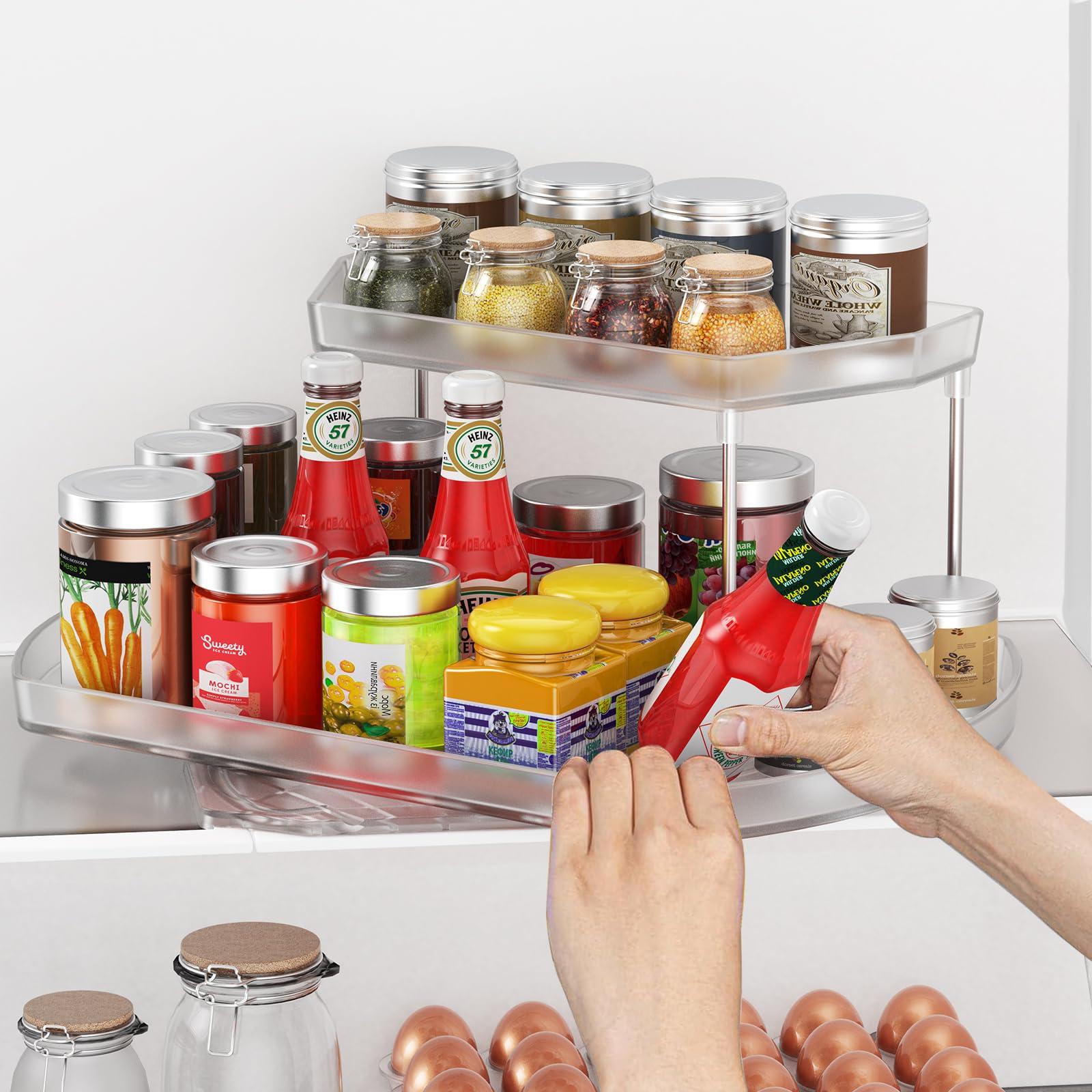 2 Tiers Lazy Susan for Refrigerator