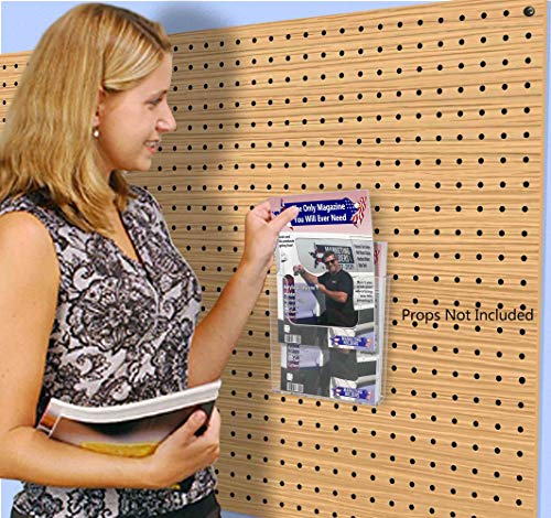 Marketing Holders 6 1/2" W Brochure Holder Peg Board Mount Pamphlet Value Pack of 24 Display Catalog Booklet Maps Literature Printed Material Menu