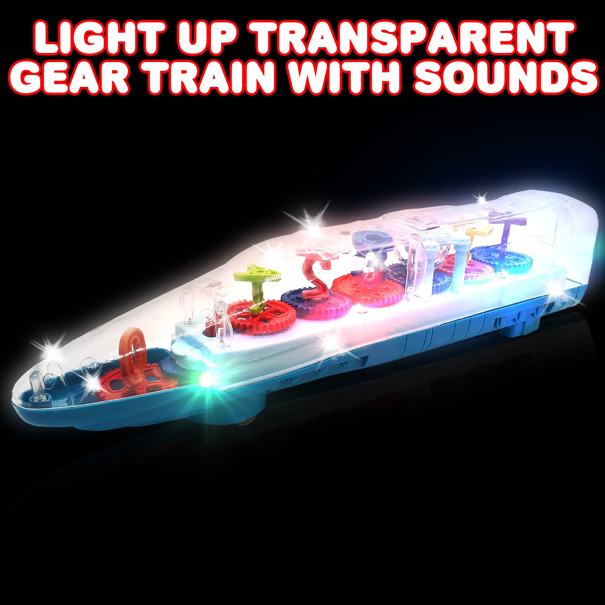 ArtCreativity Light Up Transparent Toy for Kids (Large Train)