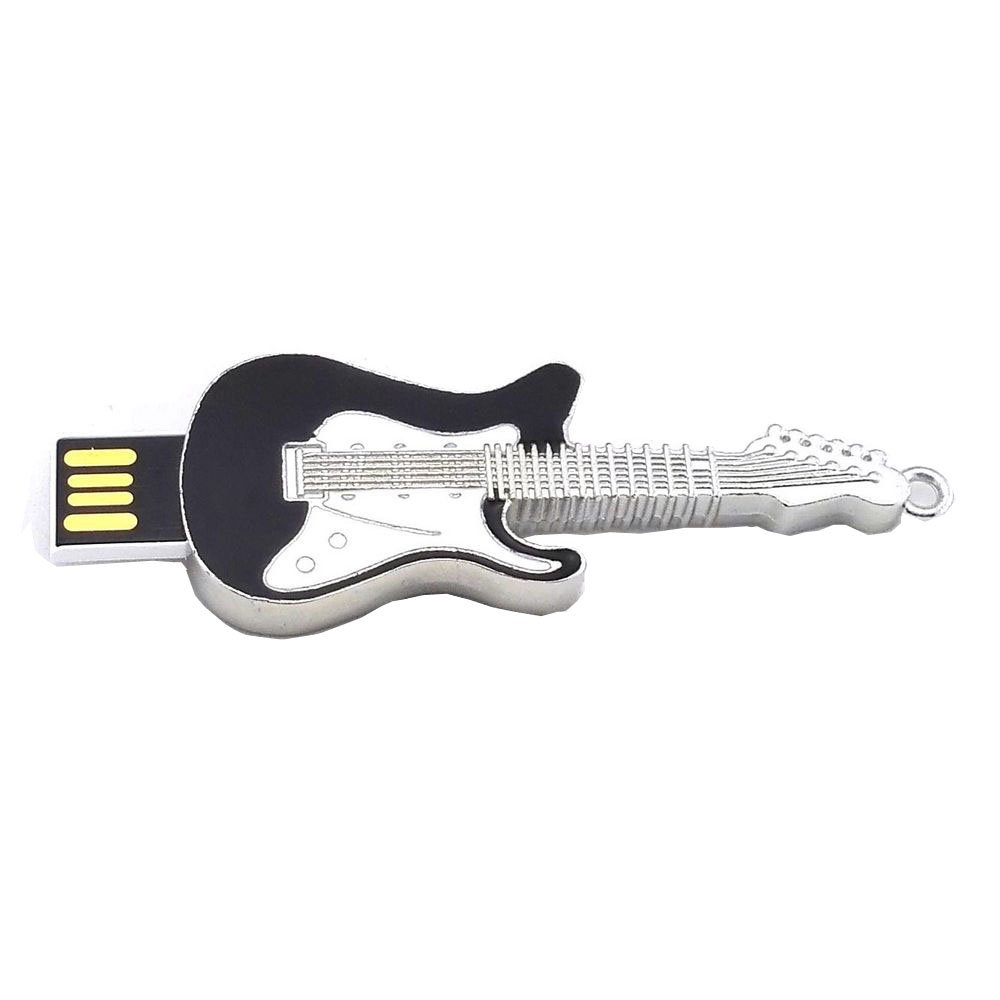 Aneew 16GB 2.0 Pendrive Black Guitar Design Crystal Music USB Flash Drive Memory Stick U Disk for Music Teacher