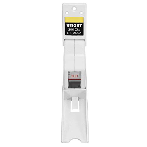 2m/78.7'' Stadiometer Right-Angle Telescopic Tape Measure, Wall Mounted Growth Stature Meter Measure Home Use Adult Children Roll Ruler Height Measuring Tool(White)