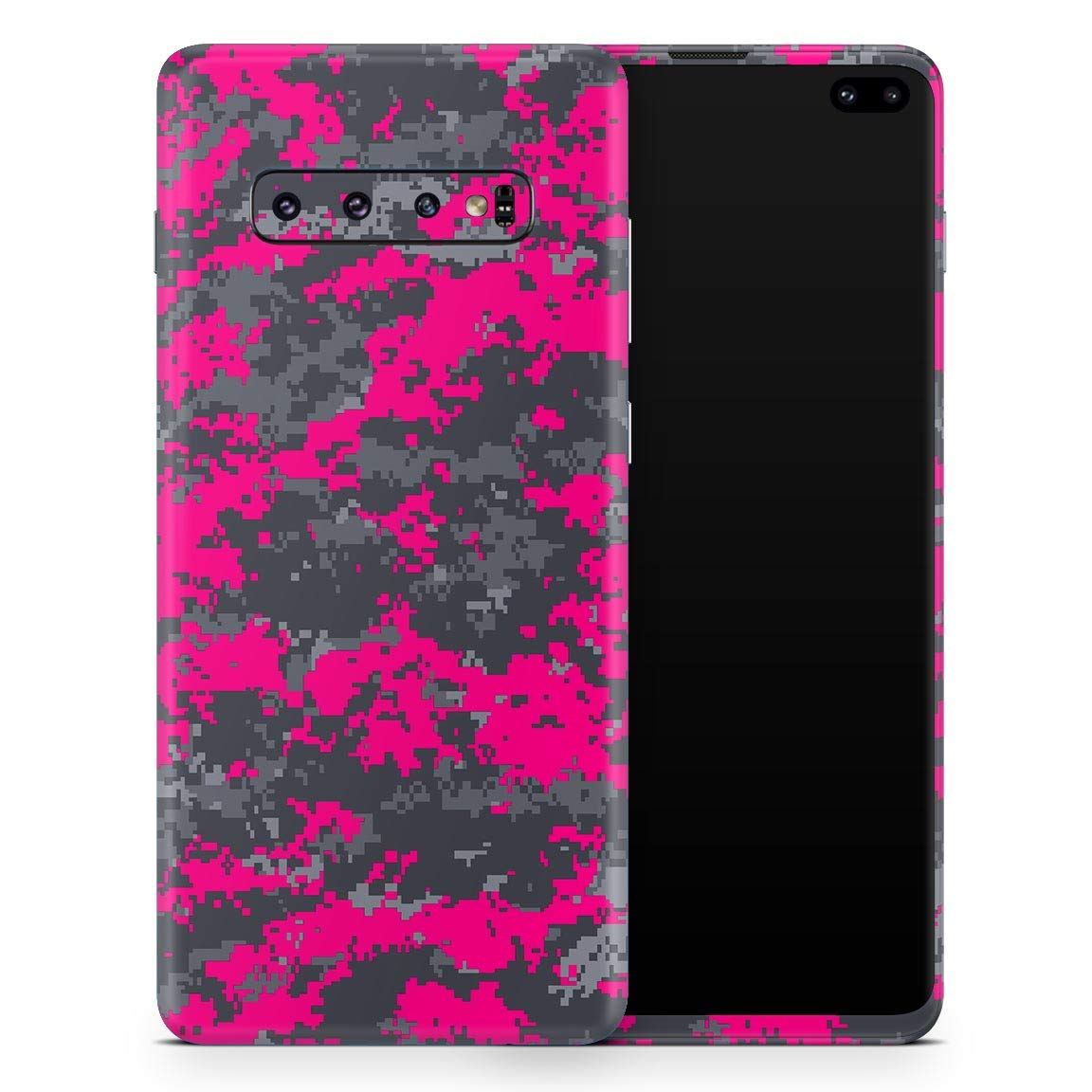 DesignSkinz Bright Pink V2 and Gray Digital Camouflage Protective Vinyl Decal Wrap Skin Cover Compatible with The Samsung Galaxy S20 (Screen Trim & Back Glass Skin)