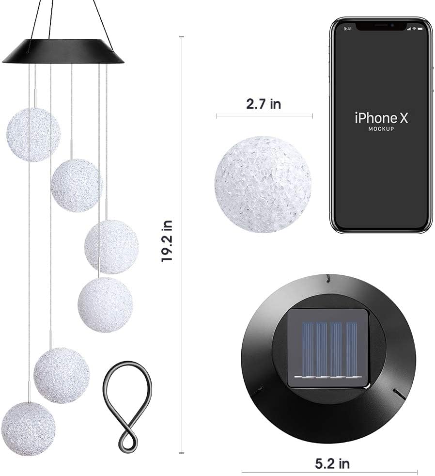 AceList Ramadan Decorations Solar Wind Chimes with Moon Star Lights Patterns, Moon Star Wind Chimes for Ramadan Mubarak Eid Decorations