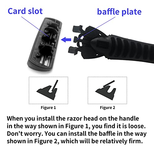 6-Blade Razor,Plastic Anti-slip Men Manual Refill Cartridges razors, Reusable Face Cleansing Care Tool, Shave Supplies for Men and Women - Black