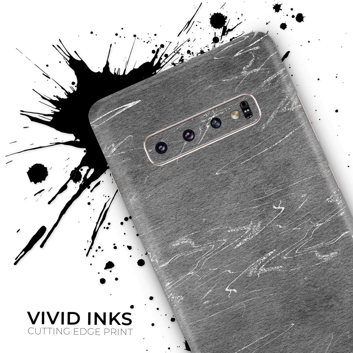 DesignSkinz Dark Silver Marble Swirl V8 Protective Vinyl Decal Wrap Skin Cover Compatible with The Samsung Galaxy S20 (Screen Trim & Back Glass Skin)
