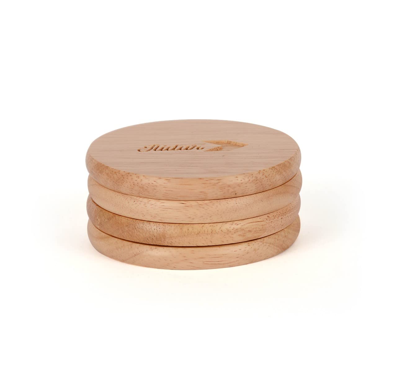 3in 1 Bottle Opener Coaster and Magnet Set of 4 Oak 10cm x 10cm