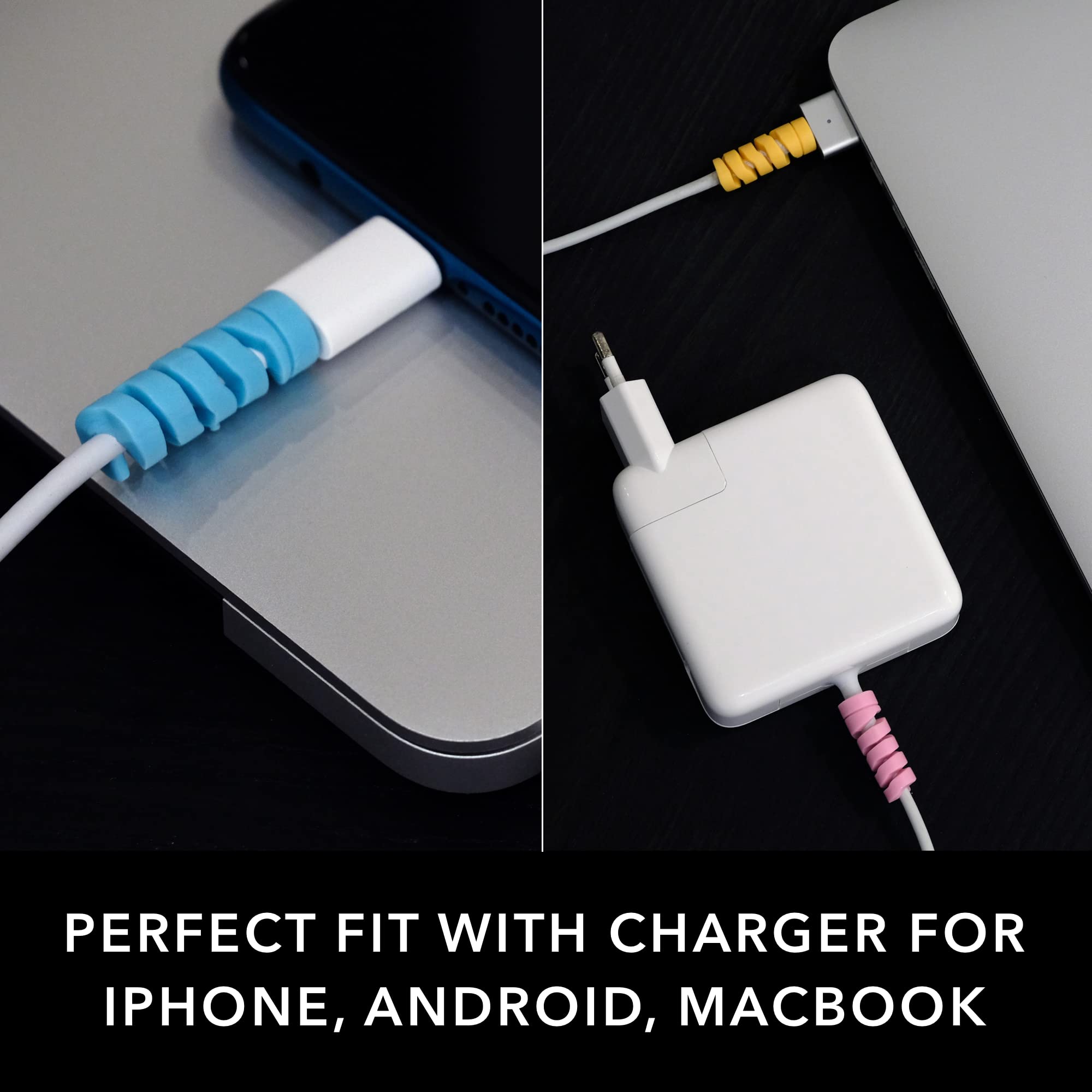 Artefact Cable Protector (4-Pack) - Charger Protectors - Cord Protector - Cord Saver Compatible for iPhone, iPad, MacBook