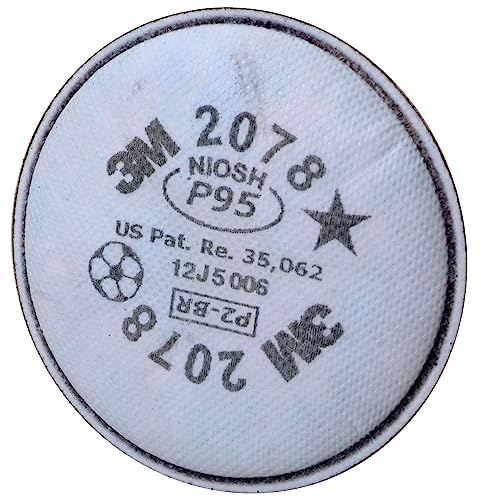 3M P95 Respirator Filter 2078, 1 Pair, Helps Protect Against Oil and Non-Oil Based Particulates, Nuisance Level Organic Vapor/Acid Gas Relief
