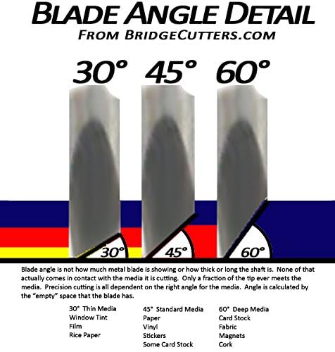 6-Pack 60 Degree Roland Type Deep Cut Replacement Blades Vinyl Sign Making Plotter Cutter Cemented Carbide Blade Set Compatible with Roland Bridge Refine P-Cut US Cutters