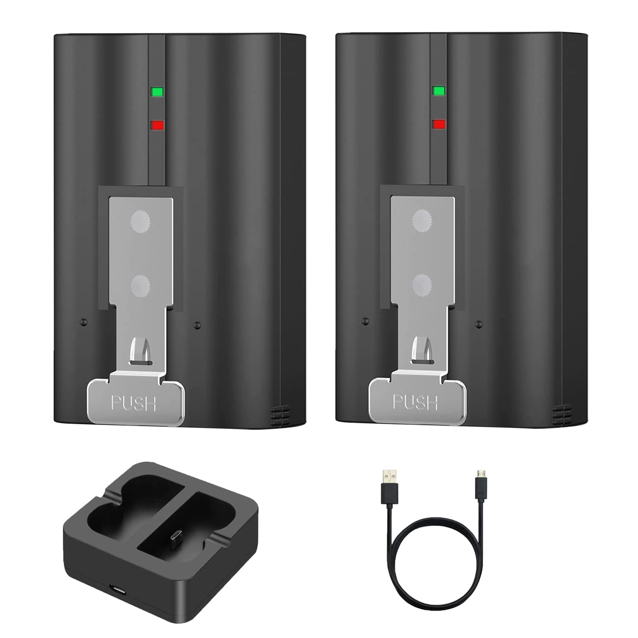 2 Packs Rechargeable 3.65V Lithium-Ion Battery & USB Charging Station Compatible with Ring, for Video Doorbell 2/3 /4 and Spotlight Cam Battery 6040mAh (2pack+Charger)