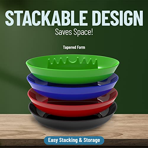Ashtray for Cigarettes Outdoor Ash Tray Sets Patio Ashtrays: Large Home Plastic Indoor Ash Trays: 7 INCH Round, 4 PACK, Nice 4 Colors Strong Melamine