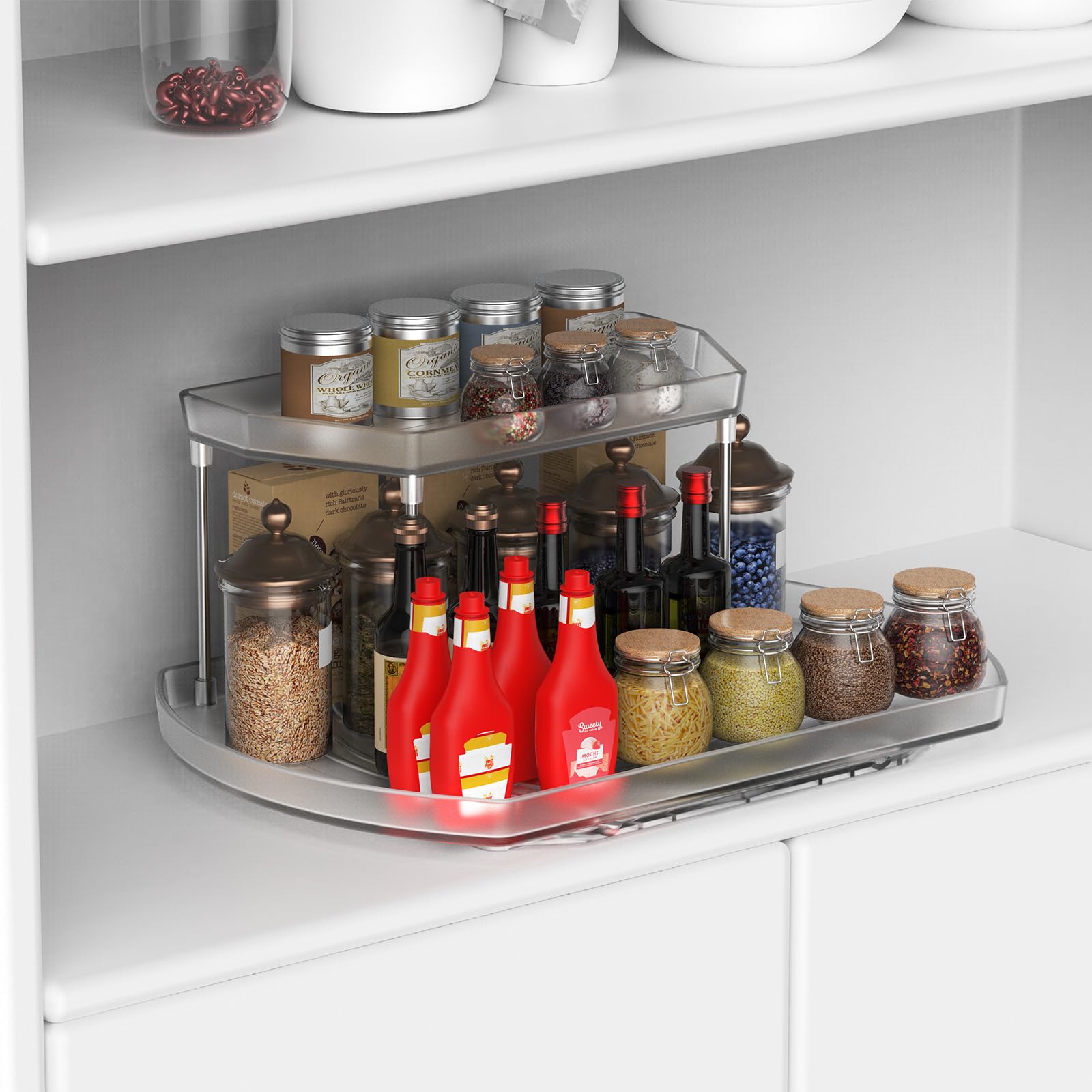 2 Tiers Lazy Susan for Refrigerator