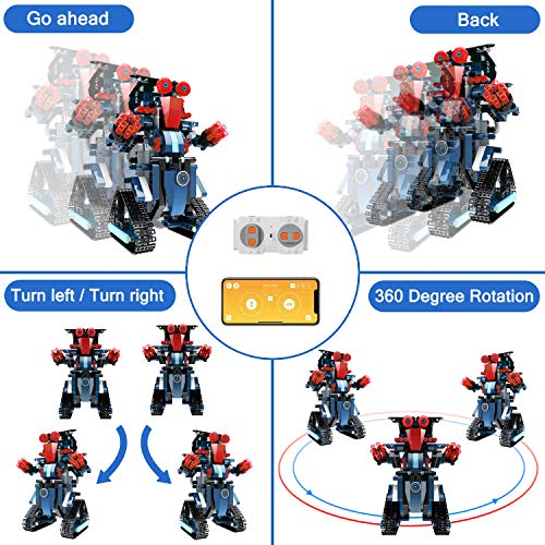 STEM Robot Toys for Kids, Science Building Block Kit for Boy and Girl, Educational Remote Control Toy with App Control for Learning for 8 9 10 11 12 13 Year Old Boys and Girls (Dark Blue)