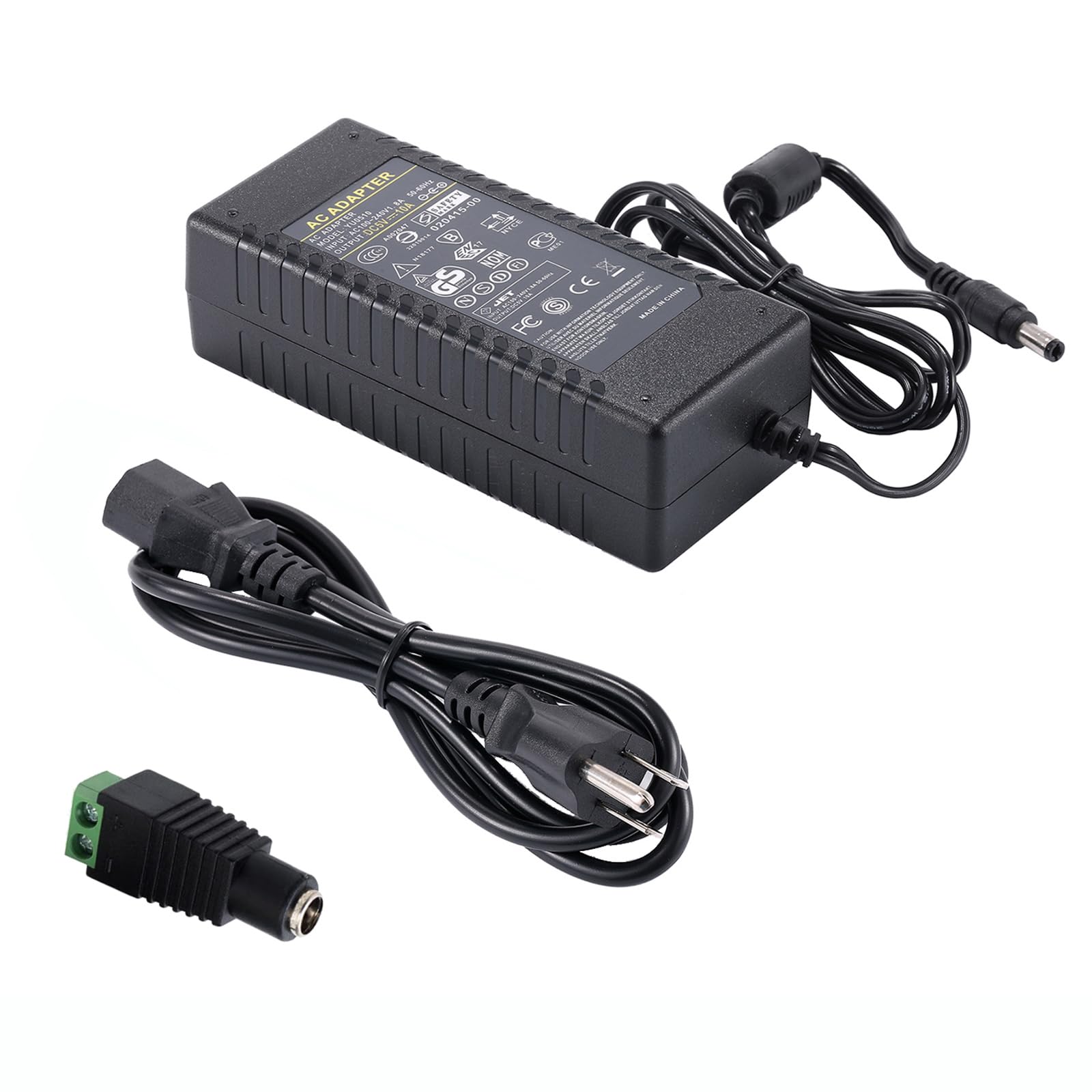 COOLM 5V 10A Power Supply Adapter AC 100-240V to DC 5 Volt 10amp DC5V10A 50W Converter 5.5x2.5mm DC Output Jack for CCTV Camera WS2812B WS2811 WS2813 SK6812 LED Strip