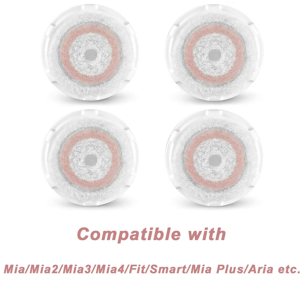 Facial Cleansing Brush Heads Replacement Compatible with Radiance Face Brush Head, for Clogged and Enlarged Pores, 4 Pack