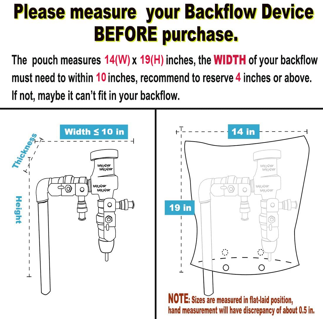 ArtiGifts Insulated Pouch - Backflow Insulation Cover for Winter Freeze Protection, Pale Khaki, 14’’W x 19’’H - Measure Before Purchase