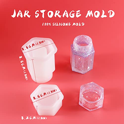3 PCS Silicone Resin Molds Kit with Grinder Mold for Resin Premium Resin Tray Mold, Silicone Jar Mold with Lid for Grind and Storage, DIY Resin Epoxy Casting Craft