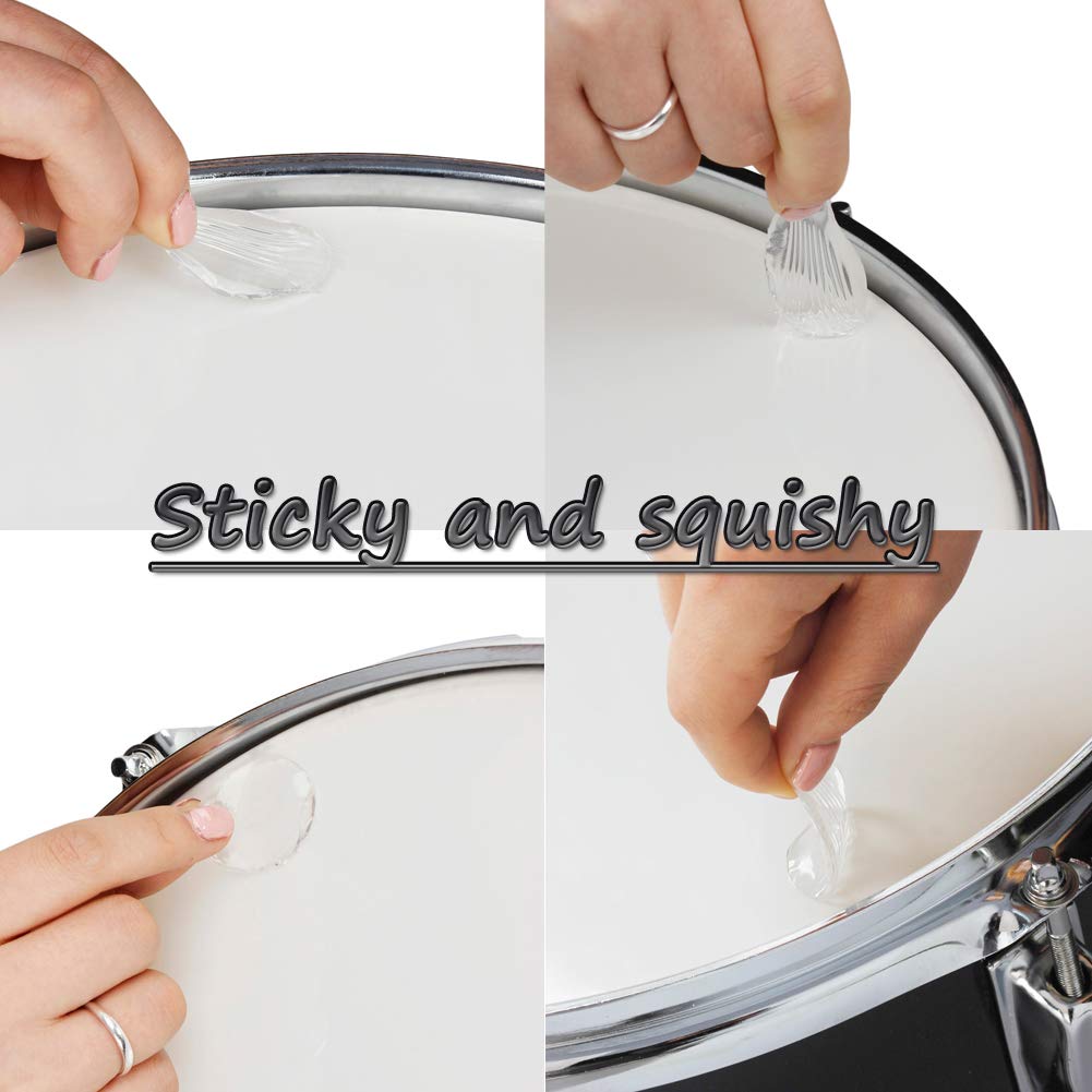 12Pcs Drum Damper Gel Pads for Drums Tone Control Musicians Drummer Enthusiast Beginner Transparent