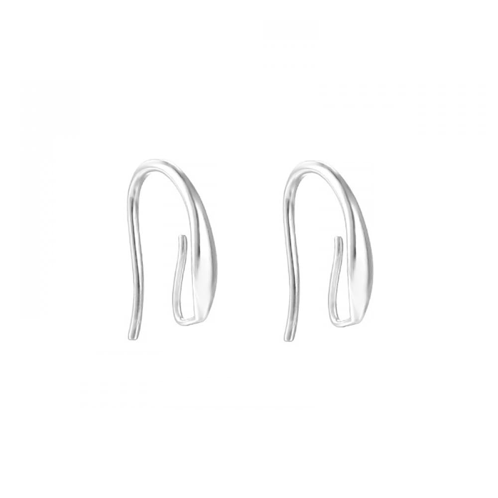 2 Pairs 925 Sterling Silver Earring Hooks Fish Ear Wires Hooks Smooth Dangle Earrings Component for DIY Jewelry Making Craft for Women(Platina Color)