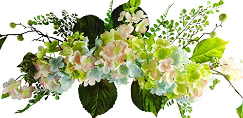 28 inches hydrangea swag for wedding party home garden, wedding arch garden wall decoration, weddings, Blue Pink