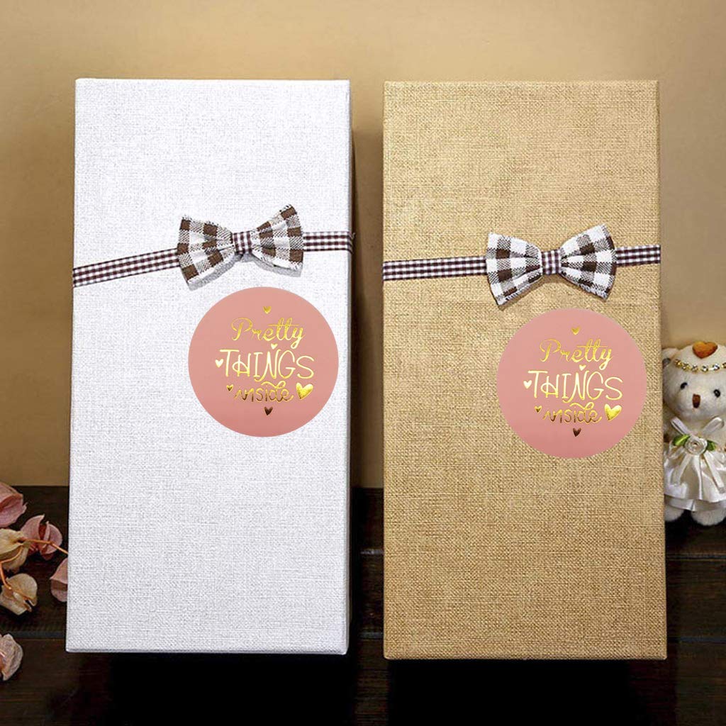 Famcry 500pcs Pretty Things Inside Sticker Gold Foil Seal Label Scrapbookingation