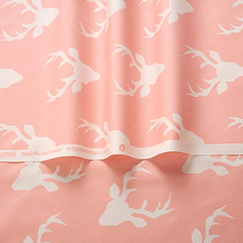 Art Gallery Hello Bear Buck Forest Light Pink, Fabric by the Yard
