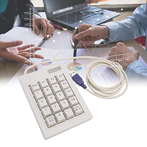 20 Keys Numeric Keypad, One Hand Mechanical Numpad, Silent Mini Portable USB Wired Gaming Keyboard for Laptop PC Desktop Notebook, for Office Accounting Finance Banking Securities