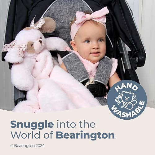 Bearington Baby Wiggles Cuddle Me Sleeper, Pink Puppy Dog Large Size Security Blanket, 28.5" x 28.5"