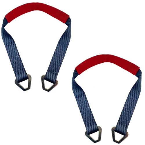 Mega Cargo Control 2 Pack Off-Road Axle Straps - 2" x 48" Black Motorcycle Tie Down Straps | Car Auto Hauler Tow Truck 4x4 ATV UTV - Assembled in USA
