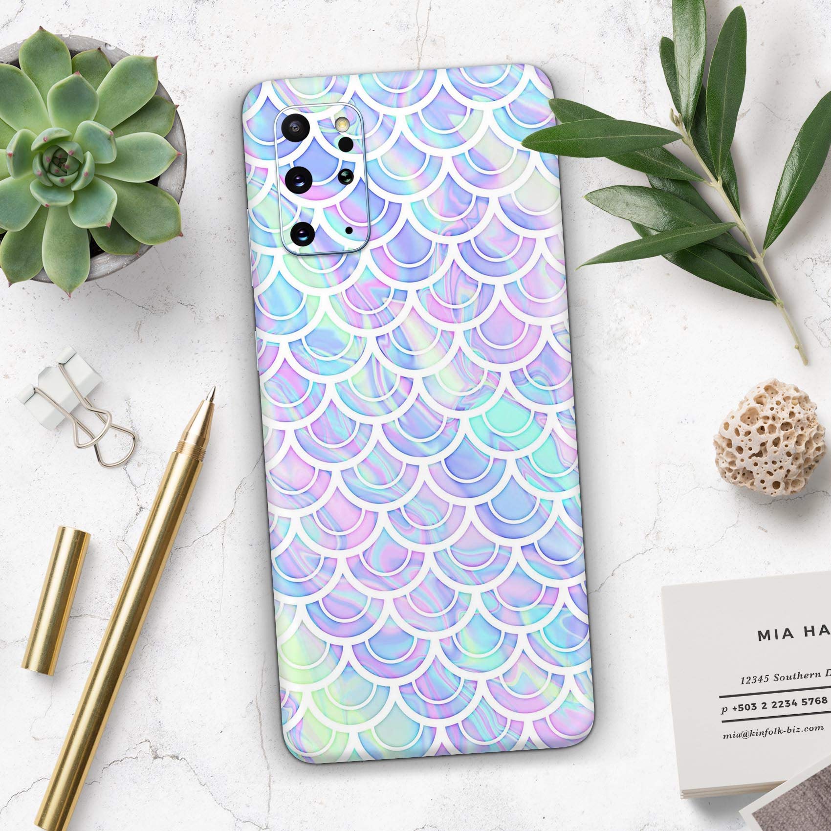 DesignSkinz Iridescent Dahlia v9 Protective Vinyl Decal Wrap Skin Cover Compatible with The Samsung Galaxy S20 (Screen Trim & Back Glass Skin)