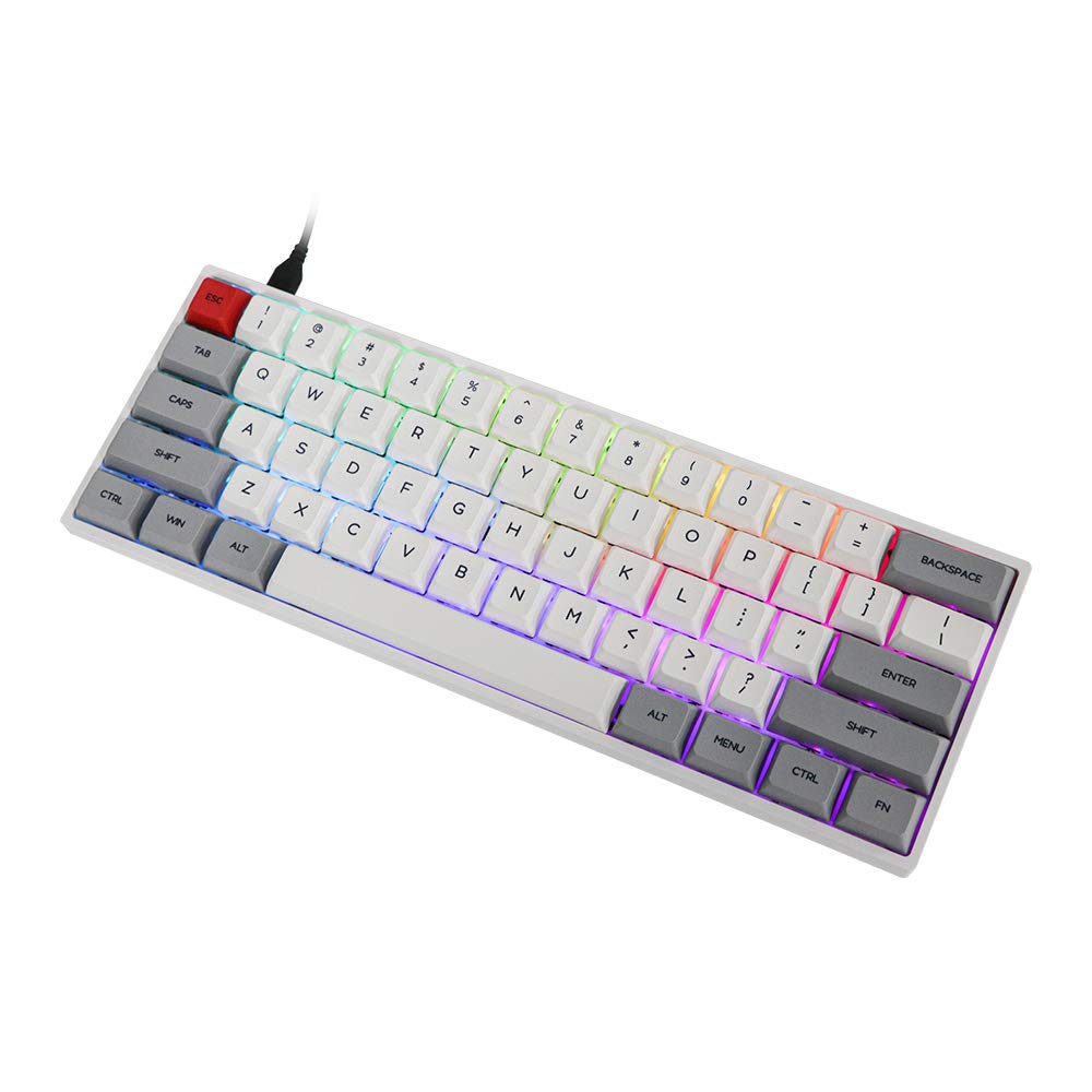 EPOMAKER SK61S 61 Keys Bluetooth 5.1 Hot Swappable Mechanical Keyboard with RGB Backlit, NKRO, Water-Resistant, Type-C Cable for Win/Mac/Gaming (Gateron Optical Brown, Grey)