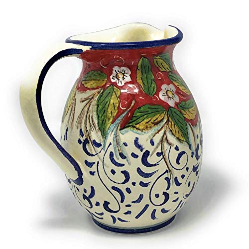 CERAMICHE D'ARTE PARRINI - Italian Pottery Art Pottery Pitcher Vino Vine gal 0,264 Hand Painted Decorated Lemons Made in ITALY Tuscan Florence